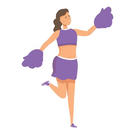 Happy Style Cheerleader Icon Cartoon Woman Energetic 44252276 Vector