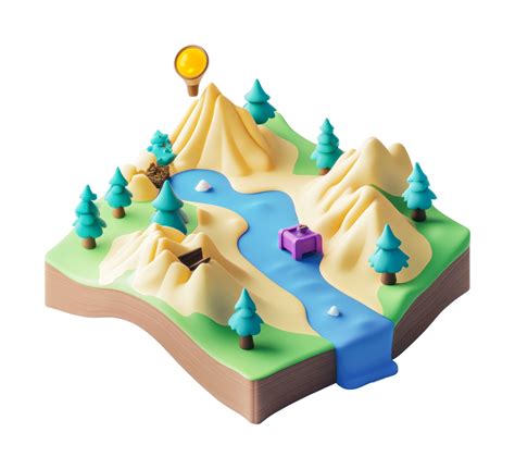 Simplified 3d Terrain Model With River And Mountains 60810473 Png Simplified 3d Terrain Model With River And Mountains 60810473 Png