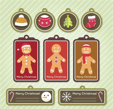 Christmas Tags With Gingers And Snowman On Them