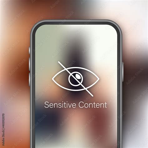 Sensitive Photo Content Inappropriate Content Internet Safety Concept Attention Sign Vector