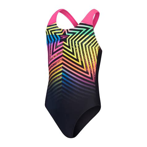 Speedo Girls Digital Placement Splashback Swimsuit Sport From Excell
