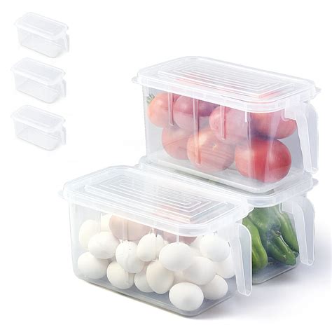 buy food storage boxes with lids freezer safe volwco 3 pcs 4 7l large