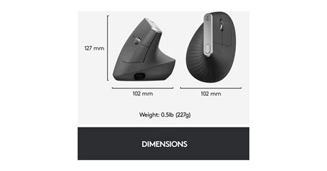 Logitech Souris Ergonomique Avancée Mx Vertical Noir Argent Droitier