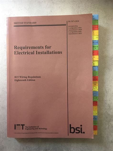 Page Marker Tabs For Bs 7671 And Osg Electrical Student