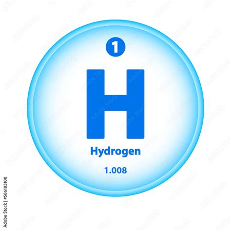 Structure Chemical Element Hydrogen Hydrogenium H Symbol Science Atom Table Atomic Icon
