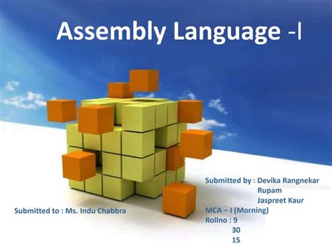 Assembly Language I Pptx Programming Languages Computing