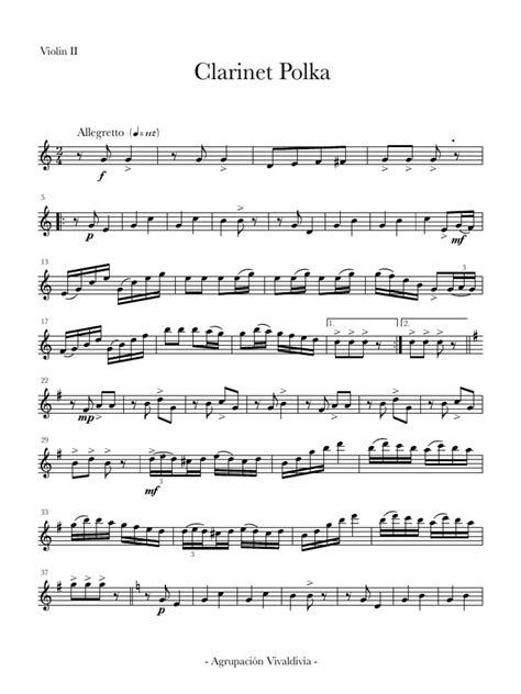 Clarinet Polka Violin 2 Pdf