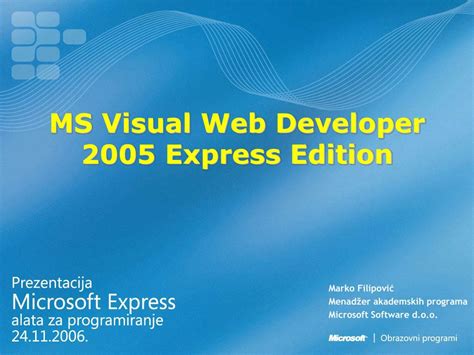 Ppt Ms Visual Web Developer 2005 Express Edition Powerpoint Presentation Id6749354