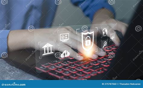 Cyber Security Digital Crime Prevention Concept Protecting Data From Hackers Stock Photo Image