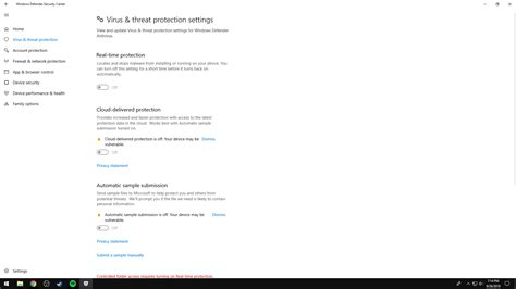 Windows Defender Real Time Protection Is Greyed Out Any Suggestions On