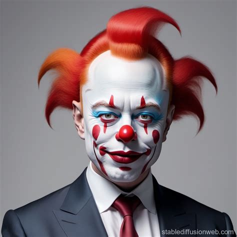 Elon Musk Portrait With Clown Makeup Stable Diffusion Online