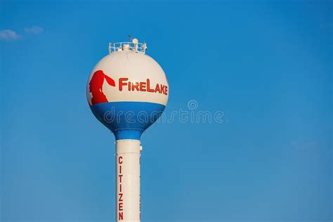 Sunny View Of The Firelake Water Tower Editorial Photo Image Of Fireflight Firelake 254166321