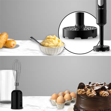 Комплект безжичен вертикален блендер COOK-IT 4 в 1 Съдържа 6 аксесоара ...