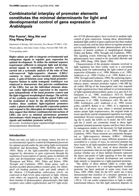 Pdf Combinatorial Interplay Of Promoter Elements Constitutes The