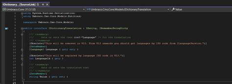 idictionarytranslation language deprecated · issue 14455 · umbraco