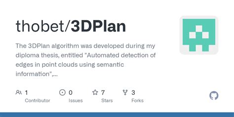 GitHub Thobet 3DPlan The 3DPlan Algorithm Was Developed During My