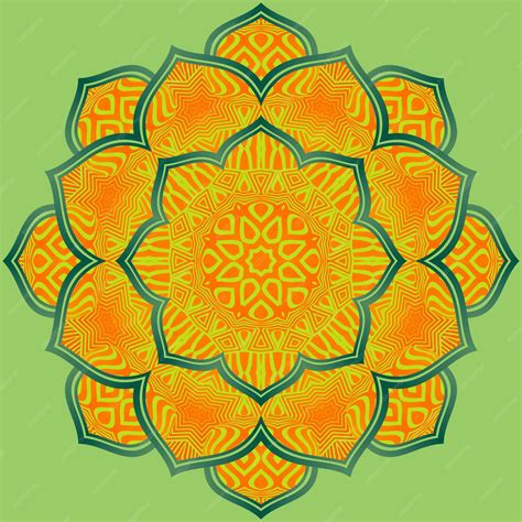 Premium Vector Abstract Mandala Textured Orange Color Yellow