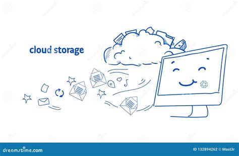 Data Cloud Storage Computer App Online Synchronization Security Database Concept Horizontal