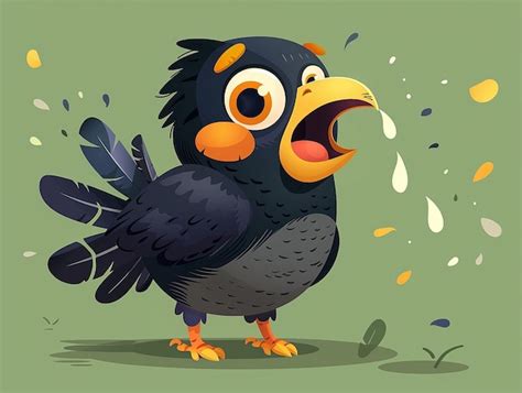 Cute Thunderbird Summoning Lightning Cartoon Vector Illustration