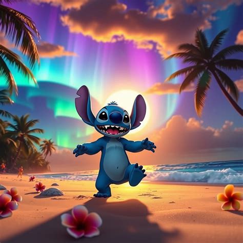 Stitch Dancing On A Beach Stitch Dancing On A Tropical Be