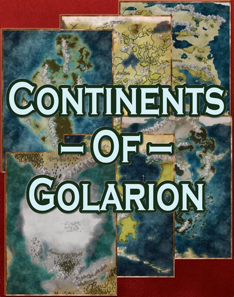 Continents Of Golarion 6 Map Pack On Pfi Rpathfinder2e