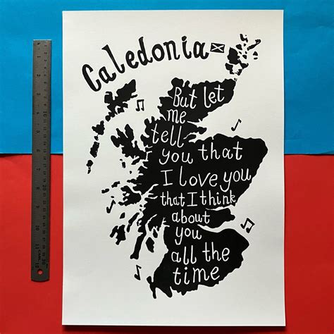 Caledonia By Dougie Maclean A Screenprint By Pamela Scott Song Lyrics Scotland Alba