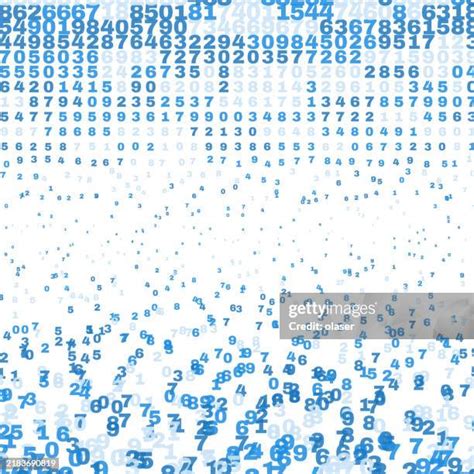 Numerous Blue Numbers Cascading Over A White Background High Res Vector