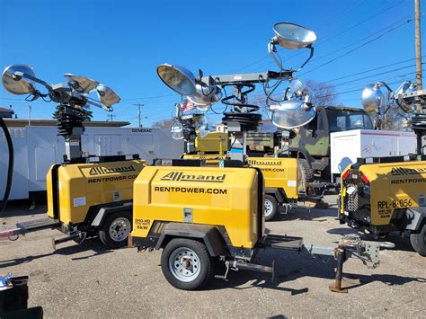 Used 8 Kw Allmand Night Light Pro Ii V Portable Diesel Generator Light Tower Epa Tier 4i