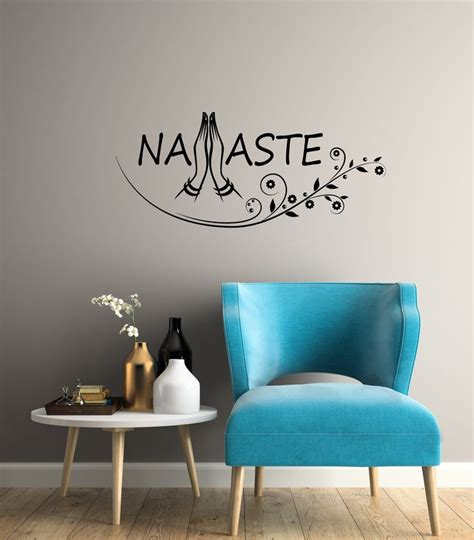 Namaste Vinyl Wall Decal Hindu Hinduism Yoga Meditation Room Interior