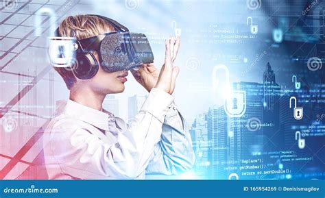 Woman Working With Cyber Security Interface Stock Image Image Of Engineer Cyber 165954269