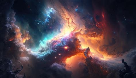 은하 별이 빛나는 천체 사진 우주 우주 공간 배경 Generative Ai의 놀라운 사실적인 벽지 프리미엄 사진
