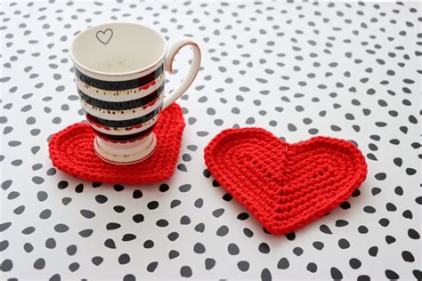 Crochet Heart Coaster Free Pattern Bella Coco Crochet