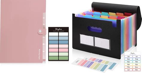 Skydue 8 Pockets Expanding File Organizer Pink And 13