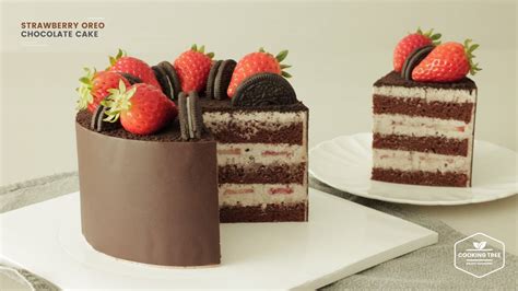 딸기 오레오 초콜릿 케이크 만들기 Strawberry Oreo Chocolate Cake Recipe Cooking