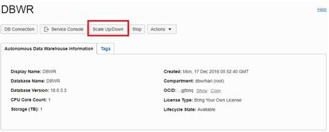 scaling up autonomous data warehouse database oracledbwr