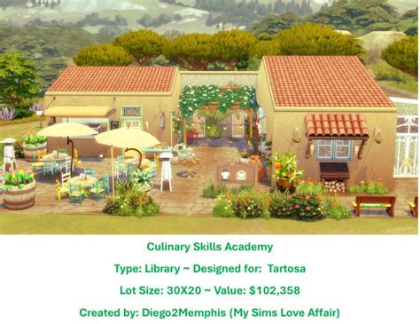 Sims 4 Community Lot Culinary Skills Academy My Sims Love Affair