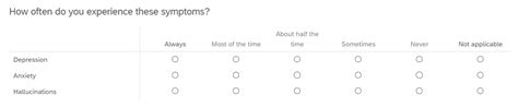 How Can I Give The Option Of NA For A Whole Matrix XM Community
