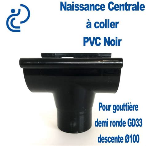 Naissance centrale à coller en PVC noir pour GD