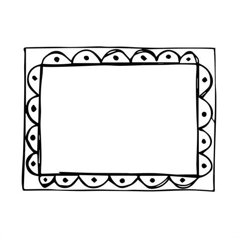 Premium Vector Hand Drawn Doodle Style Rectangular Frame Black And White Vector Illustration