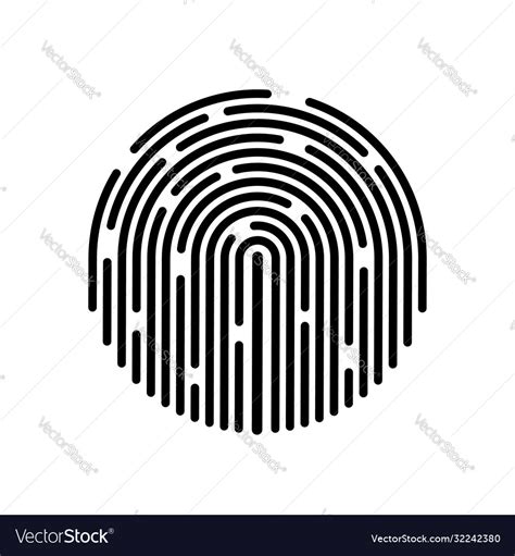 Fingerprint Icon For Identity Password Graphic Vector Image