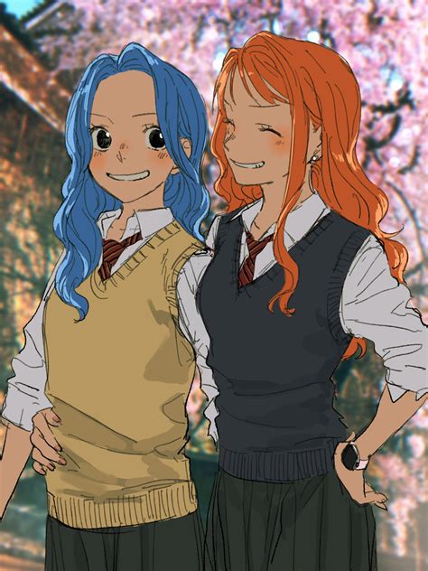 Nami And Nefertari Vivi One Piece Drawn By Urasanmyaku Danbooru
