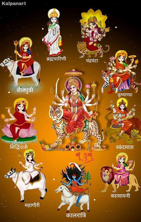 Maa Durga Nav Roop Drawing By Kalpanart Happy Navratri Happy Navratri Images Happy