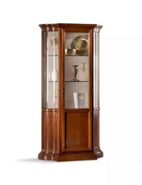 Jvmoebel Vitrine Braun Vitrine Glas Wohnzimmer Holz Anrichte