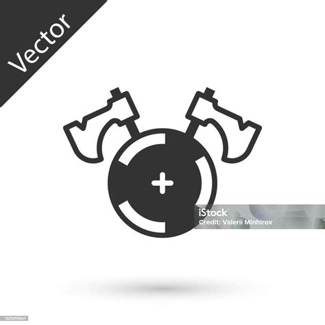 흰색 배경에 격리 된 교차 축 아이콘 회색 중세 방패 전투 도끼 실행자 도끼 벡터 강철에 대한 스톡 벡터 아트 및 기타 이미지 강철 고대의 고풍스런 Istock