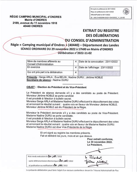 Documents Officiels La Chronique Du Camping