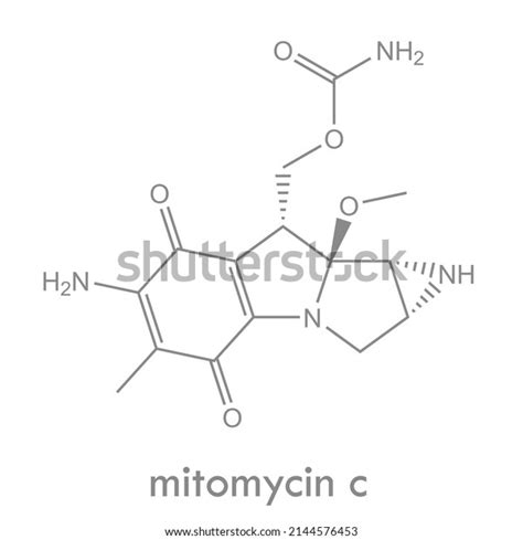 Mitomycin C Structure Chemotherapy Drug Molecule Stock Vector Royalty