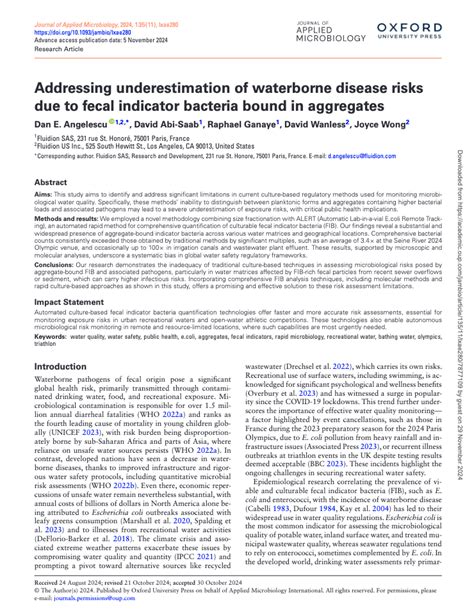 Addressing Underestimation Of Waterborne Disease Risks Due To Fecal Indicator Bacteria Bound In