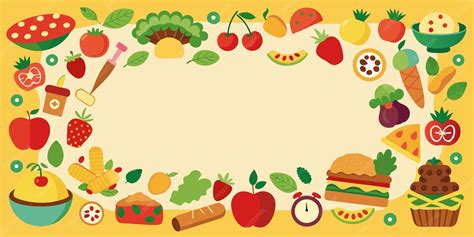 Premium Vector Food Border Pattern Illustration