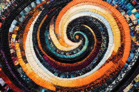 Vibrant Spiral Mosaic Art With Colorful Tiles Creating A Hypnotic