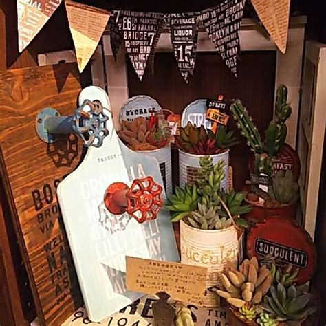ナチュラルカフェ風フェイクグリーンいなざうるす屋さんリメ缶などのインテリア実例 2017 08 18 200459